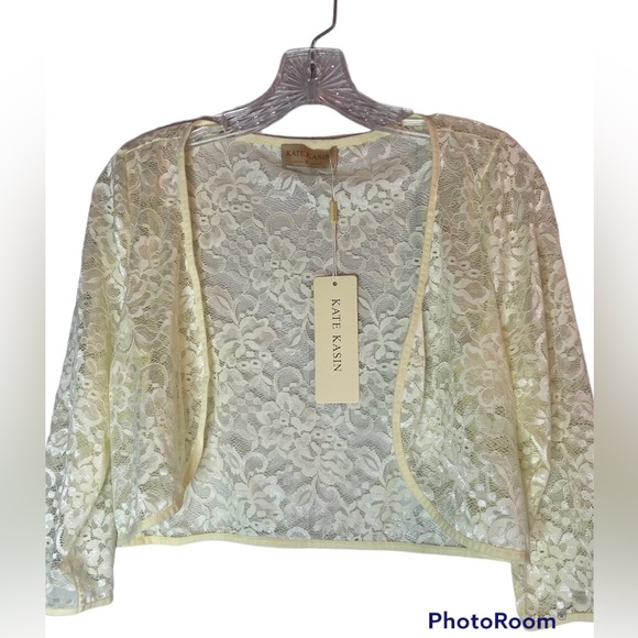 Kate Kasin | Jackets & Coats | Nwt Kate Kasin Cream Elegant Lace Bolero ...
